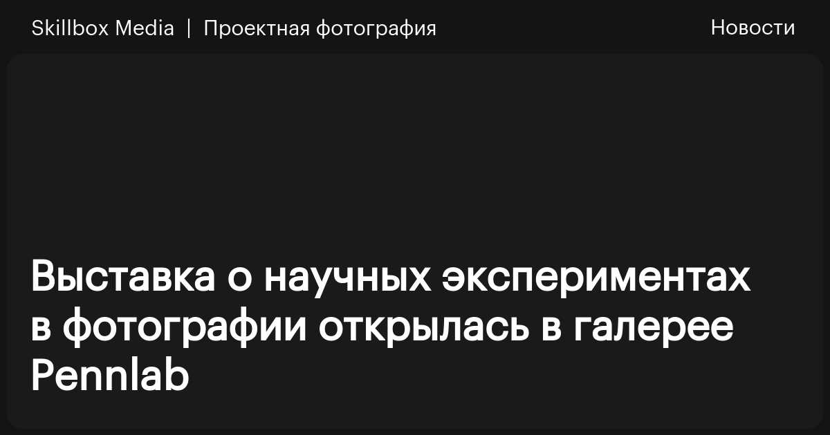 Выставка о научных экспериментах в фотографии открылась в галерее Pennlab / Skillbox Media
