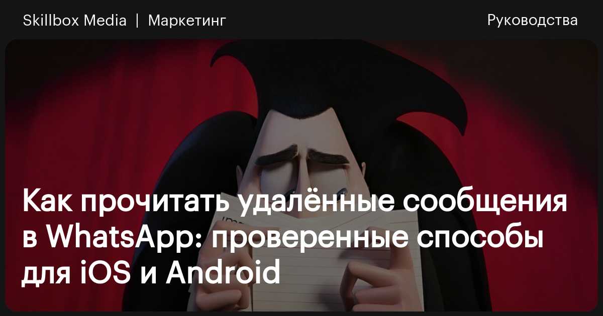 Как восстановить удалённые сообщения в WhatsApp / Skillbox Media